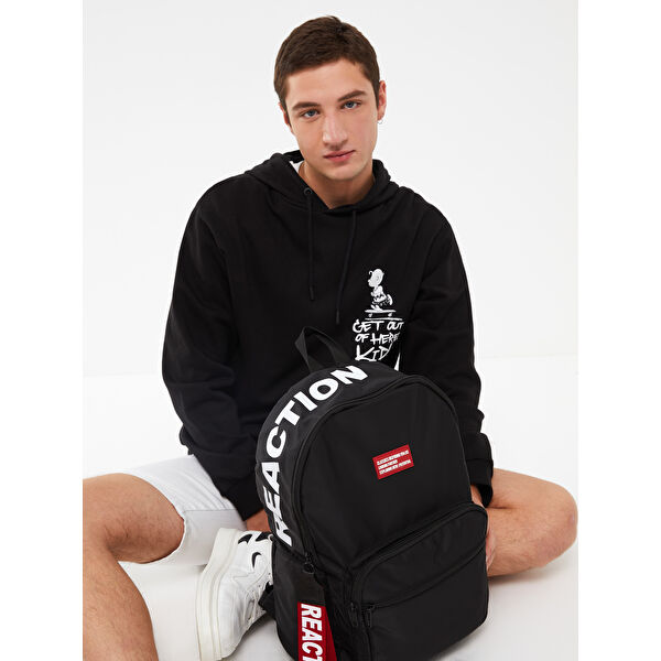 Etiket Baskılı Erkek Sırt Çantası