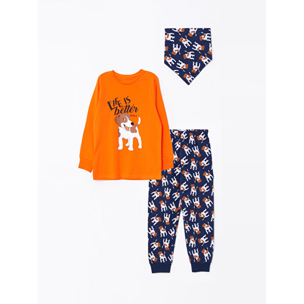 Bisiklet Yaka Baskılı Uzun Kollu Erkek Çocuk Pijama Takımı ve Evcil Hayvan Aksesuarı Bisiklet Yaka Baskılı Uzun Kollu Erkek Çocuk Pijama Takımı ve Evcil Hayvan Aksesuarı