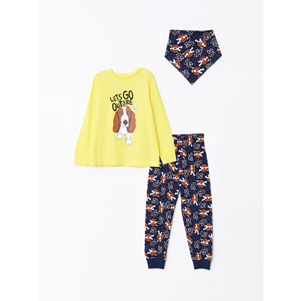 Bisiklet Yaka Baskılı Uzun Kollu Erkek Çocuk Pijama Takımı ve Evcil Hayvan Aksesuarı Bisiklet Yaka Baskılı Uzun Kollu Erkek Çocuk Pijama Takımı ve Evcil Hayvan Aksesuarı