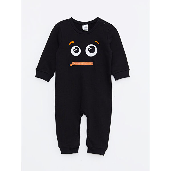 Bisiklet Yaka Uzun Kollu Baskılı Erkek Bebek Tulum