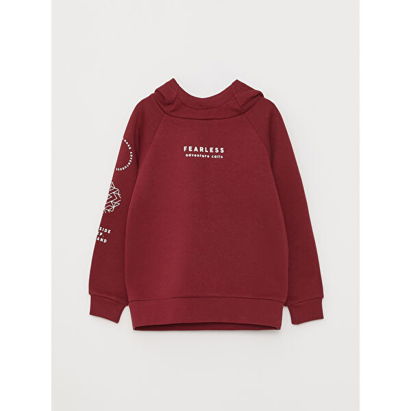 Kapüşonlu Baskılı Uzun Kollu Erkek Çocuk Sweatshirt Kapüşonlu Baskılı Uzun Kollu Erkek Çocuk Sweatshirt