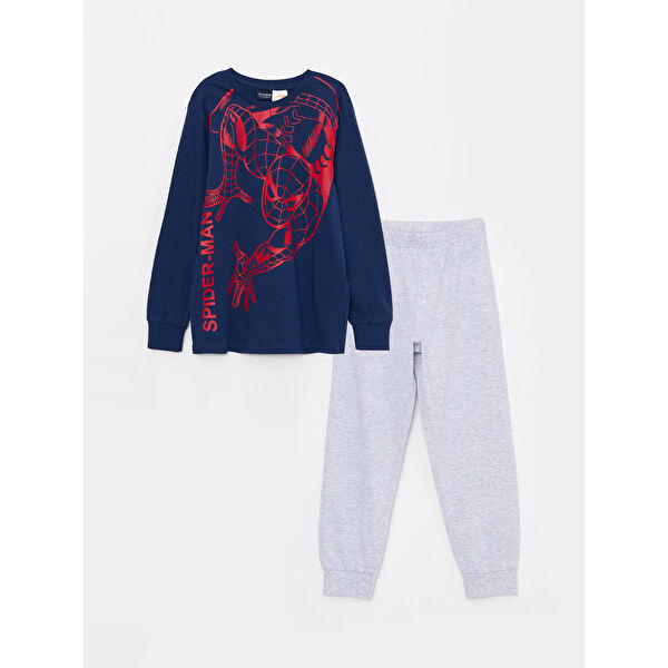 Bisiklet Yaka Spiderman Baskılı Uzun Kollu Erkek Çocuk Pijama Takımı Bisiklet Yaka Spiderman Baskılı Uzun Kollu Erkek Çocuk Pijama Takımı