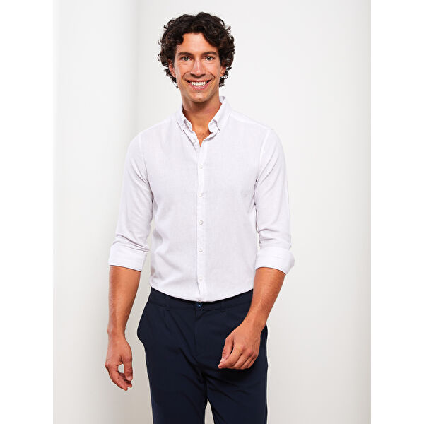 Slim Fit Uzun Kollu Poplin Erkek Gömlek Slim Fit Uzun Kollu Poplin Erkek Gömlek