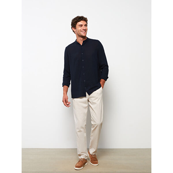 Regular Fit Hakim Yaka Uzun Kollu Erkek Gömlek