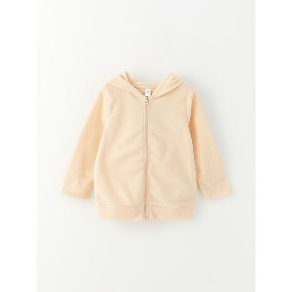 Kapüşonlu Basic Uzun Kollu Kız Çocuk Pijama Üst