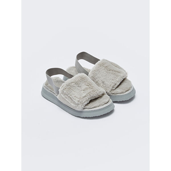 Önü Açık Pelüş Kadın Ev Terliği