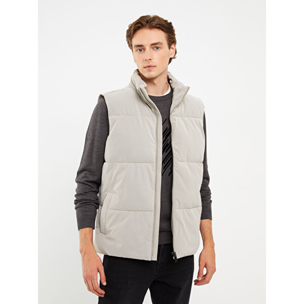 Standart Kalıp Dik Yaka Erkek Yelek