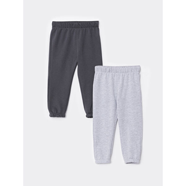 Beli Lastikli Basic Erkek Bebek Eşofman Alt 2'li