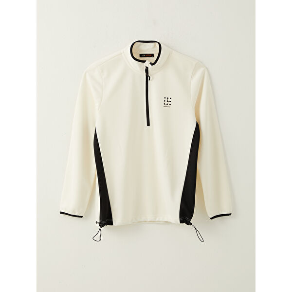 Dik Yaka Uzun Kollu Baskılı Erkek Spor Sweatshirt Dik Yaka Uzun Kollu Baskılı Erkek Spor Sweatshirt