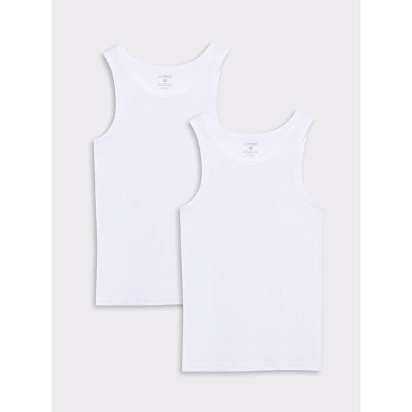 Bisiklet Yaka Basic Pamuklu Erkek Atlet 2'li