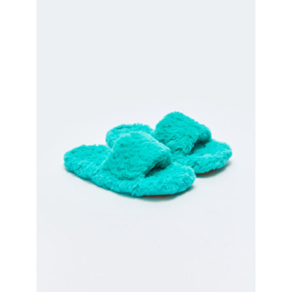 Tek Bantlı Pelüş Kadın Ev Terliği