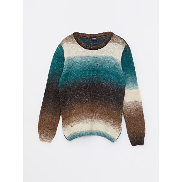 Bisiklet Yaka Renk Bloklu Uzun Kollu Erkek Çocuk Triko Kazak Bisiklet Yaka Renk Bloklu Uzun Kollu Erkek Çocuk Triko Kazak