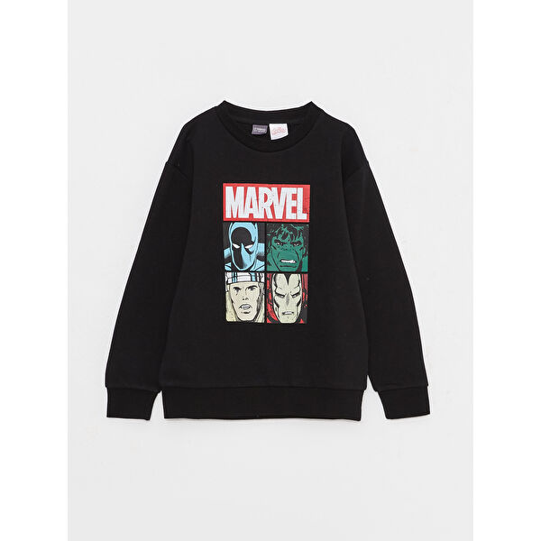 Bisiklet Yaka Marvel Baskılı Uzun Kollu Erkek Çocuk Sweatshirt Bisiklet Yaka Marvel Baskılı Uzun Kollu Erkek Çocuk Sweatshirt