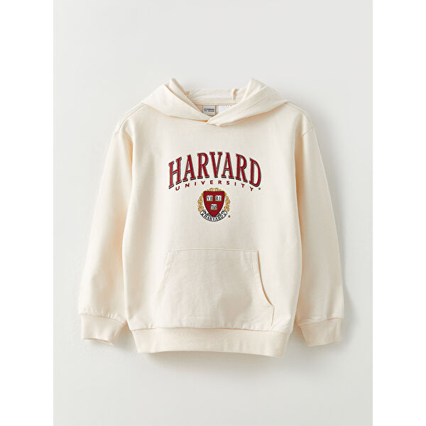Kapüşonlu Harvard University Baskılı Uzun Kollu Kız Çocuk Sweatshirt Kapüşonlu Harvard University Baskılı Uzun Kollu Kız Çocuk Sweatshirt