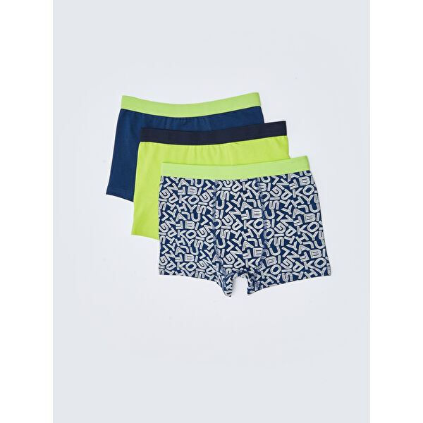 Baskılı Pamuklu Erkek Çocuk Boxer 3'lü