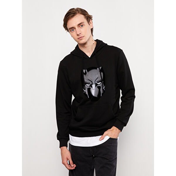 Kapüşonlu Uzun Kollu Marvel Baskılı Kalın Erkek Sweatshirt Kapüşonlu Uzun Kollu Marvel Baskılı Kalın Erkek Sweatshirt