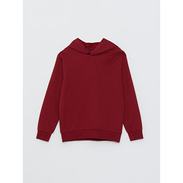Kapüşonlu Basic Uzun Kollu Erkek Çocuk Sweatshirt Kapüşonlu Basic Uzun Kollu Erkek Çocuk Sweatshirt
