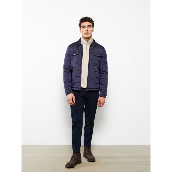 Standart Kalıp Gömlek Yaka Erkek Şişme Mont