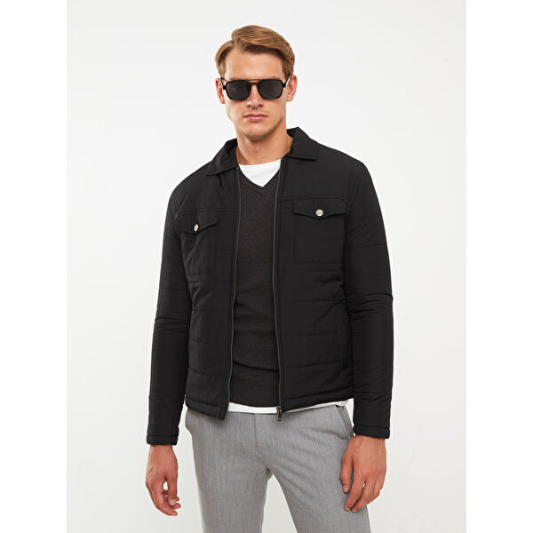 Standart Kalıp Gömlek Yaka Erkek Şişme Mont