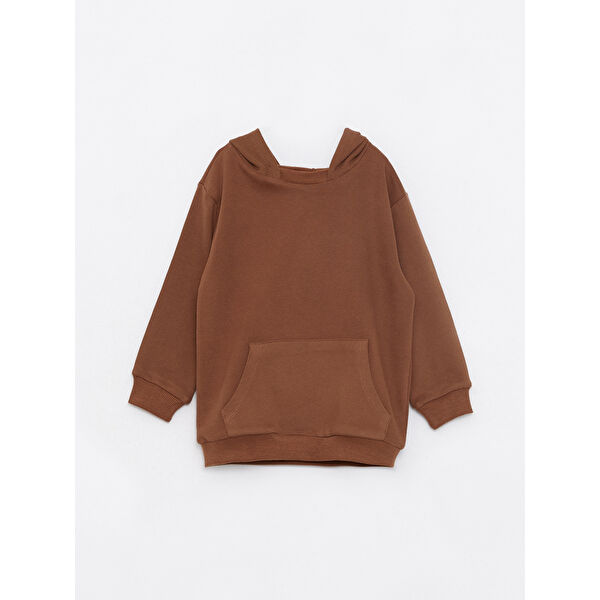 Kapüşonlu Uzun Kollu Basic Erkek Bebek Sweatshirt