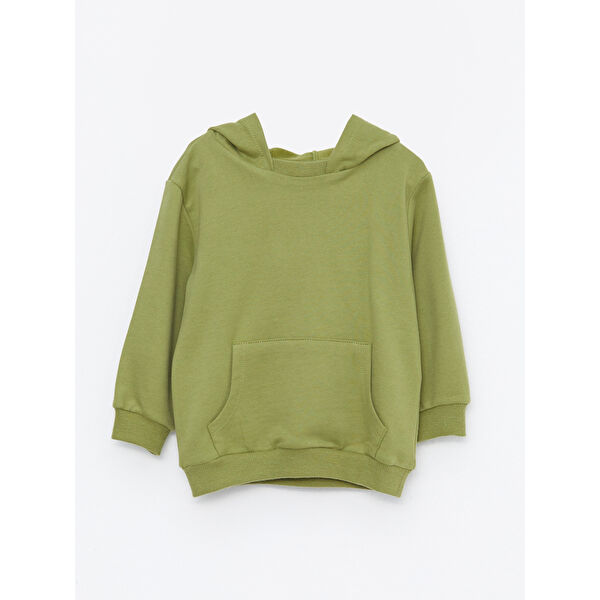 Kapüşonlu Uzun Kollu Basic Erkek Bebek Sweatshirt