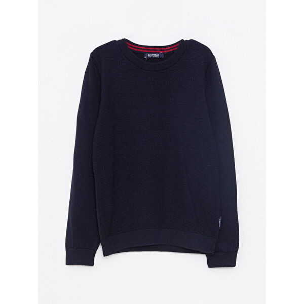 Bisiklet Yaka Basic Uzun Kollu Erkek Çocuk Triko Kazak