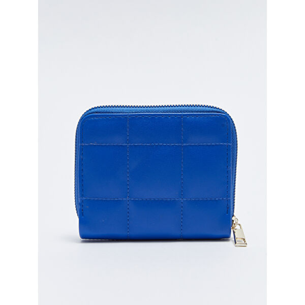 Deri Görünümlü Kapitone Fermuarlı Kadın Cüzdan