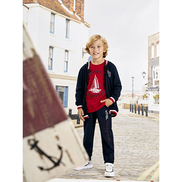 Beli Lastikli Baskılı Erkek Çocuk Eşofman Altı