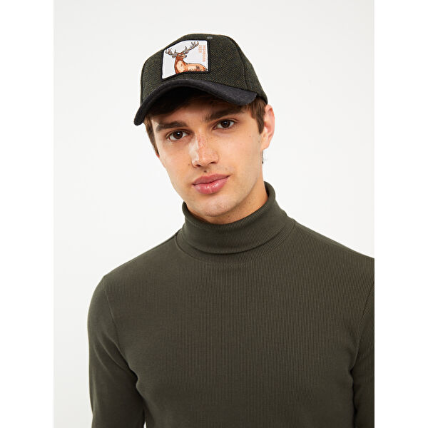 Etiket Baskılı Erkek Kep Şapka