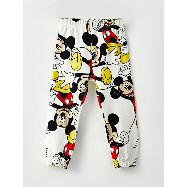 Beli Lastikli Mickey Mouse Baskılı Kız Bebek Eşofman Alt Beli Lastikli Mickey Mouse Baskılı Kız Bebek Eşofman Alt
