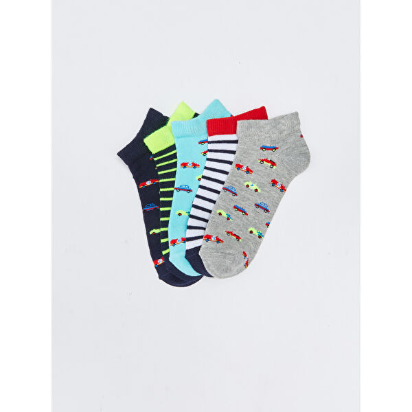Desenli Erkek Çocuk Patik Çorap 5'li Desenli Erkek Çocuk Patik Çorap 5'li