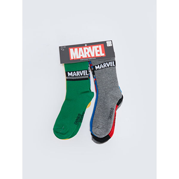Marvel Desenli Erkek Çocuk Soket Çorap 5'li Marvel Desenli Erkek Çocuk Soket Çorap 5'li