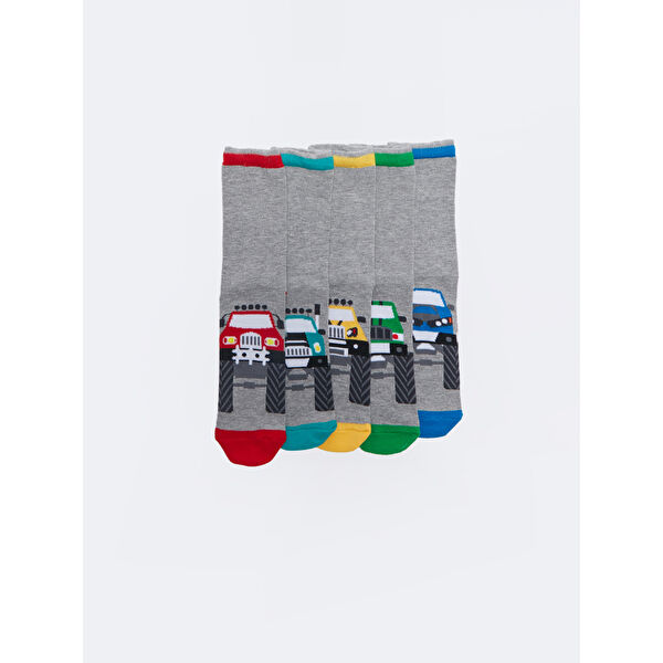 Desenli Erkek Çocuk Soket Çorap 5'li