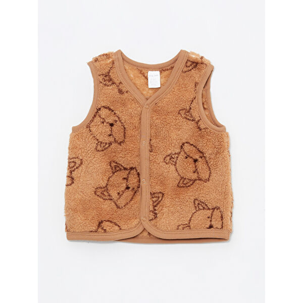 V Yaka Desenli Erkek Bebek Yelek