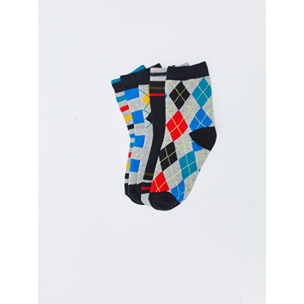 Desenli Erkek Çocuk Soket Çorap 5'li