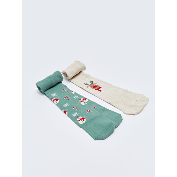 Yılbaşı Temalı Erkek Bebek Külotlu Çorap 2'li Yılbaşı Temalı Erkek Bebek Külotlu Çorap 2'li