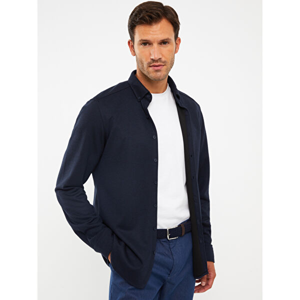 Slim Fit Uzun Kollu Gabardin Erkek Gömlek Slim Fit Uzun Kollu Gabardin Erkek Gömlek