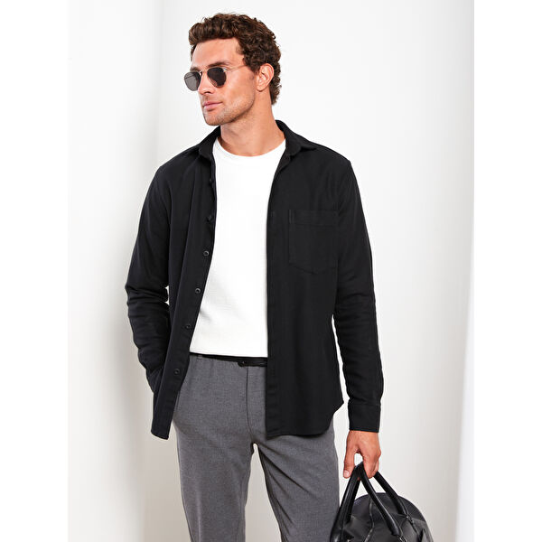 Regular Fit Uzun Kollu Erkek Gömlek Ceket