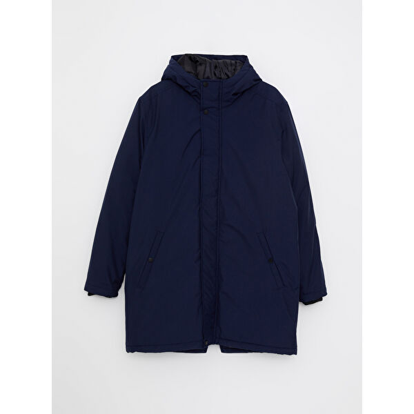 Standart Kalıp Kapüşonlu Erkek Mont