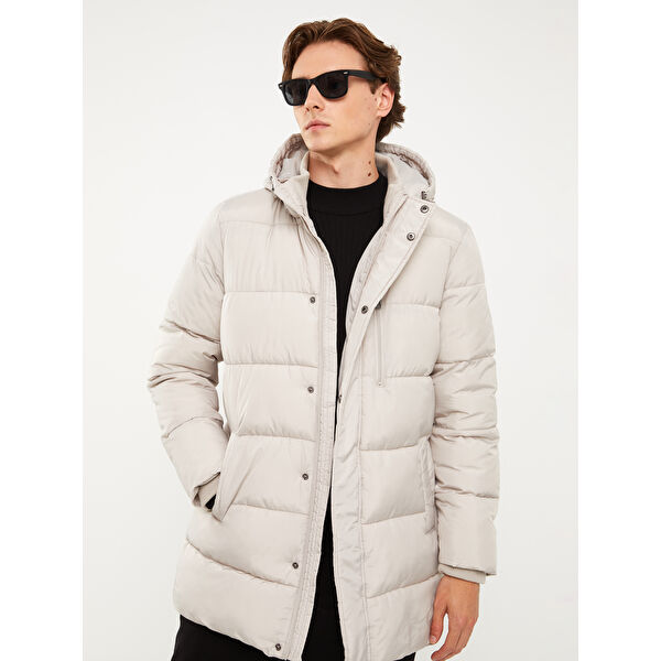 Standart Kalıp Kapüşonlu Erkek Şişme Mont