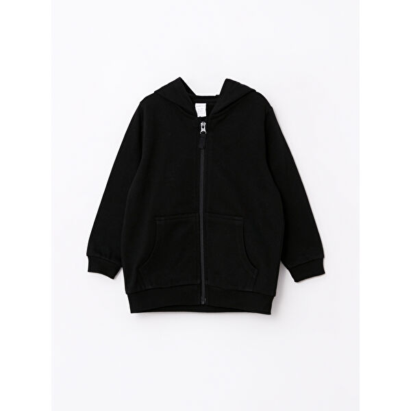 Kapüşonlu Uzun Kol Basic Erkek Bebek Fermuarlı Sweatshirt Kapüşonlu Uzun Kol Basic Erkek Bebek Fermuarlı Sweatshirt