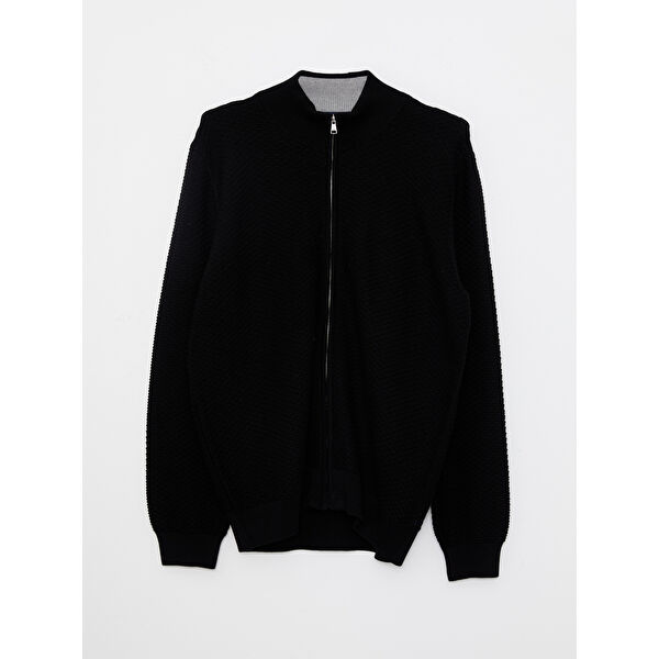 Standart Kalıp Dik Yaka Erkek Triko Hırka Standart Kalıp Dik Yaka Erkek Triko Hırka