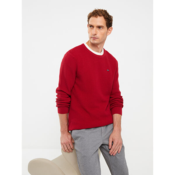 Bisiklet Yaka Uzun Kollu Erkek Triko Kazak