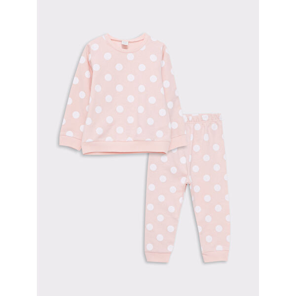 Bisiklet Yaka Uzun Kollu Desenli Pamuklu Kız Bebek Pijama Takımı Bisiklet Yaka Uzun Kollu Desenli Pamuklu Kız Bebek Pijama Takımı