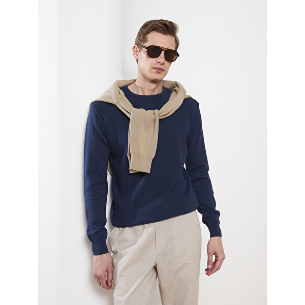 Bisiklet Yaka Uzun Kollu Erkek Triko Kazak