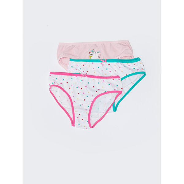 Baskılı Pamuklu Kız Çocuk Külot 3'lü Baskılı Pamuklu Kız Çocuk Külot 3'lü