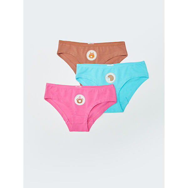 Baskılı Pamuklu Kız Çocuk Külot 3'lü Baskılı Pamuklu Kız Çocuk Külot 3'lü