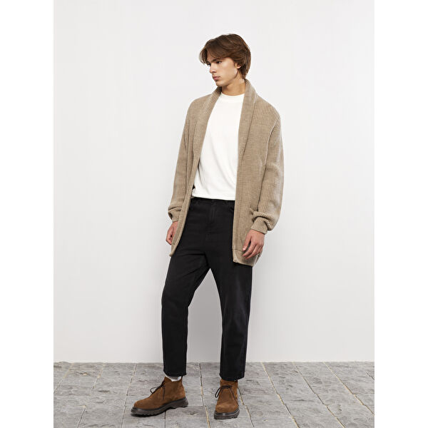 Standart Kalıp Şal Yaka Erkek Triko Hırka