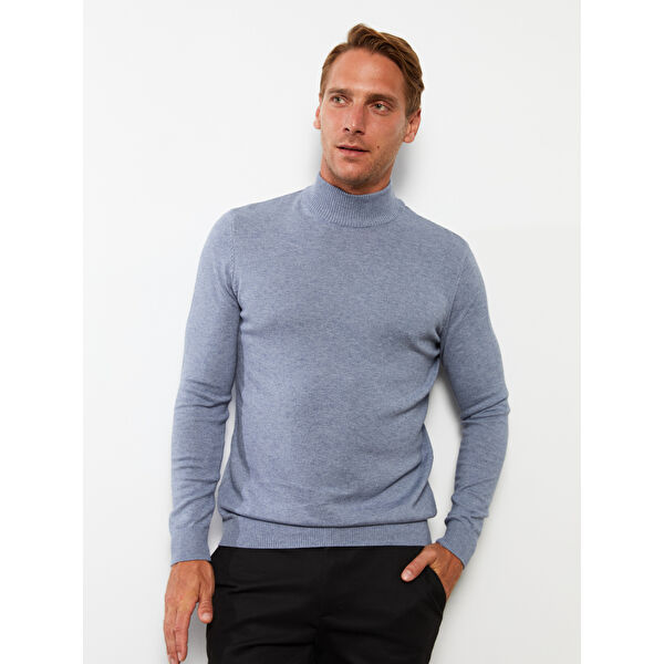 Yarım Balıkçı Yaka Uzun Kollu Erkek Triko Kazak