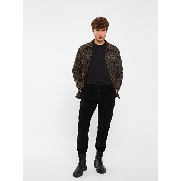 Standart Kalıp Kadife Erkek Kargo Pantolon